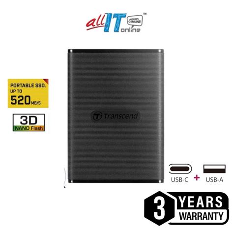 Transcend Esd270c External Ssd 3d Nand Type C 500gb1tb Computers And Tech Parts And Accessories