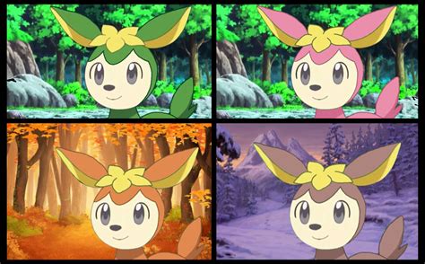 Pokemon Anime All Forms Of Deerling By 14oliverhedgehog On Deviantart