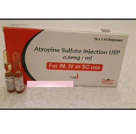 06 Mg Atropine Sulphate Injection Usp At ₹ 100piece Atropine