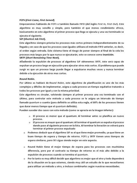 Fcfs Pdf Algoritmos Ingeniería De Software