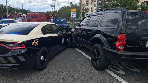 Fhp Two Arrested After Driver Rams Troopers Car During Chase In Tampa