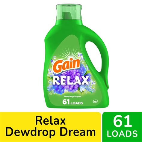 Gain Relax Dewdrop Dream Liquid Laundry Detergent 88 Fl Oz 61 Loads