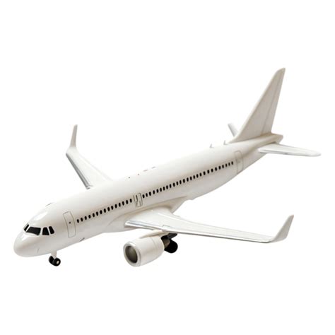 White Passenger Airplane Model On A Plain Background For Display