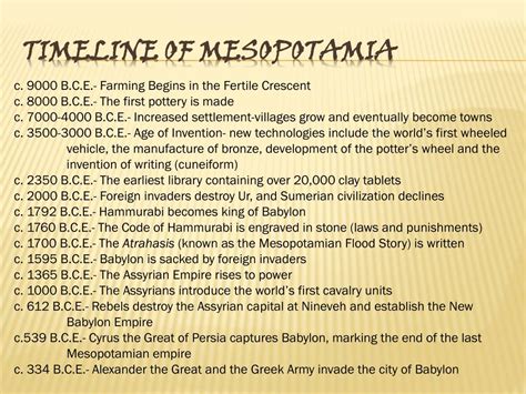 Ancient Mesopotamia History Timeline Facts Culture And