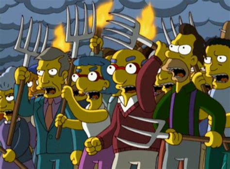Simpsons Angry Mob Pitchfork Torches Willis Nowell Flickr