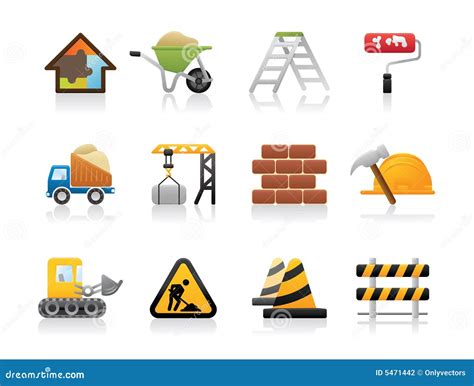 Iconos De La Construcción Stock De Ilustración Ilustración De Claro 5471442