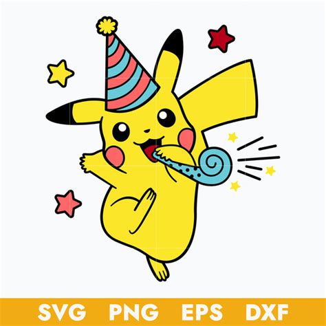 Pikachu Birthday Svg Pikachu Svg Pokemon Svg Png Dxf Eps Inspire