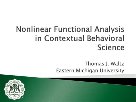 Ppt Nonlinear Functional Analysis In Contextual Behavioral Science