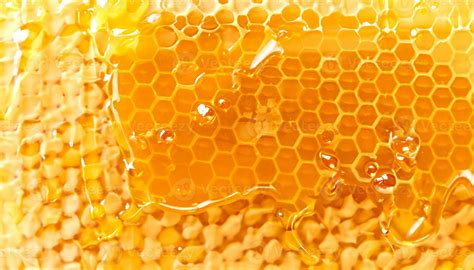 Pouring Golden Honey Texture Healthy And Natural Delicious Sweets