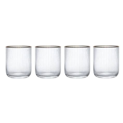 4pc Mikasa Sorrento Crystal Tumbler Glass Set 400ml Bunnings Australia