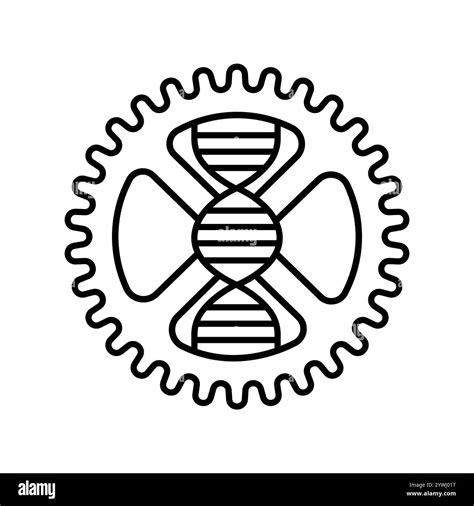 Genetic Engineering Black Line Icon Vector Isolated Element Editable