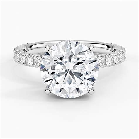 Grand Perfect Fit Three Quarter With 3ct Round Certified Lab Diamond In