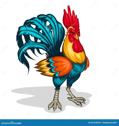 Vector Illustration Of A Rooster Stock Vector Illustration Of Colored Isolated 201228344