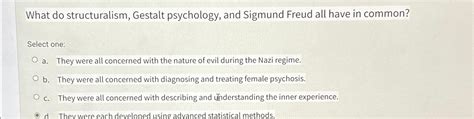 Solved What Do Structuralism Gestalt Psychology And