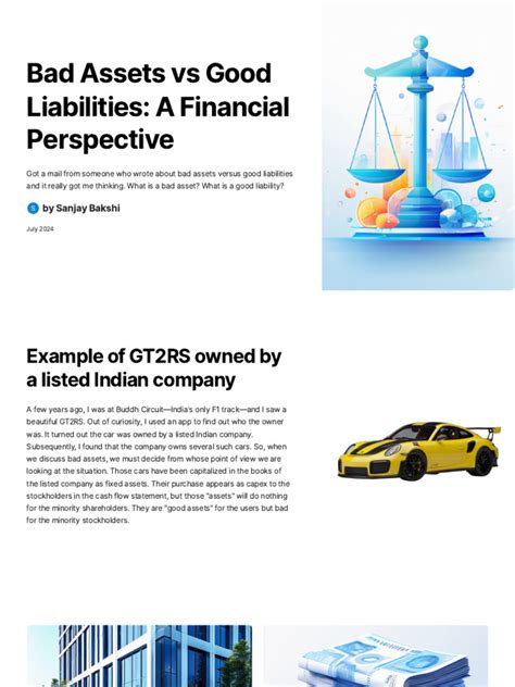 Bad Assets Vs Good Liabilities Pdf Expense Capital Expenditure