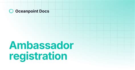 Ambassador Registration Oceanpoint Docs