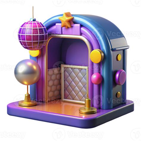 Disco Juke Box 3d Rendre Coloré étape Conception 56407789 Png