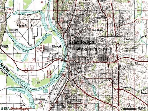 St Joseph Missouri Zip Code Wall Map Red Line Style By Marketmaps