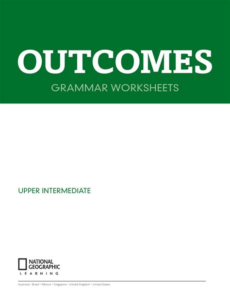 Upper Intermediate Grammar Worksheets Pdf