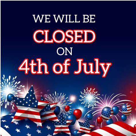 Modèle We Will Be Closed On 4th July Instagram Post Postermywall