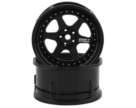 Ds Racing Drift Element 6 Spoke Rims Triple Black With Silver Rivets