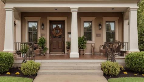 Enhance Your Curb Appeal With A Beautiful Brown Front Porch Design And