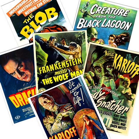 Vintage Classic Monster Horror Movie Posters 13 X 19 Digitally