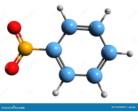 3d Image Of Nitrobenzene Skeletal Formula Stock Illustration