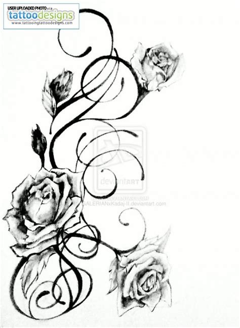 Gothic Rose Vine Tattoo Designs
