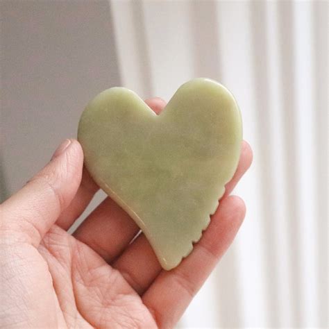 Mini Jade Heart Gua Sha Facial Massage Beauty Tool Mei Apothecary