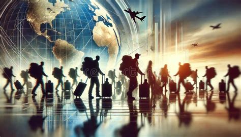Global Migration Crisis Humanitarian Challenges And Asylum Policies Stock Illustration