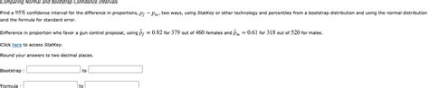 Solved Comparing Normal And Bootstrap Confidence Intervals