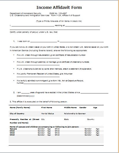 Official Affidavit Form Templates For Ms Word Document Hub