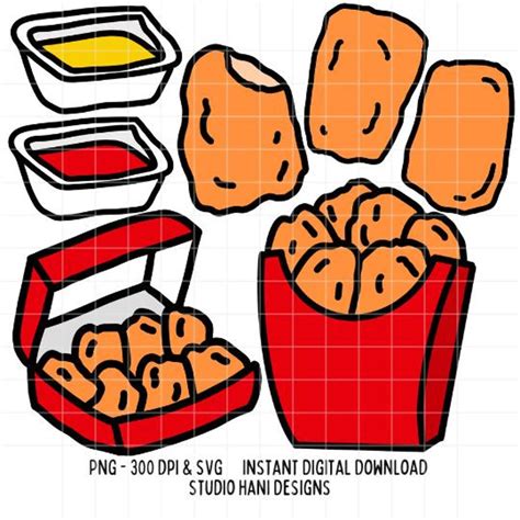 Chicken Nuggets Svg Png Bundle Nuggs Nugget Fast Food Cut File