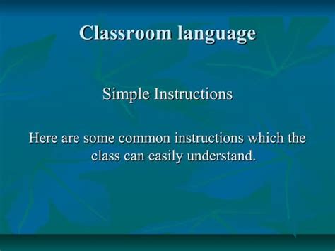 English Classroom Commands Pptx