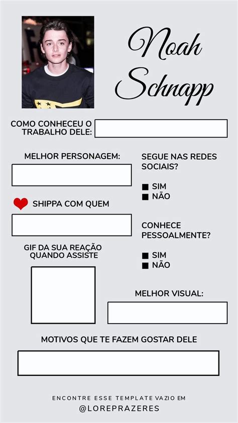 Noah Template Redes Sociais Carta Conhecendo