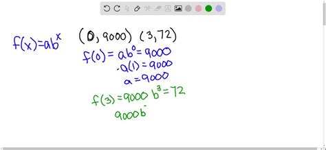 Solvedfind A Formula For An Exponential Function Passing Through The