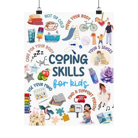Coping Skill Poster Therapy Office Decor School Counselor Decor