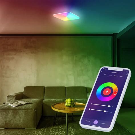 Smart Wifi Ceiling Light Rgb 24w Square White Tellur