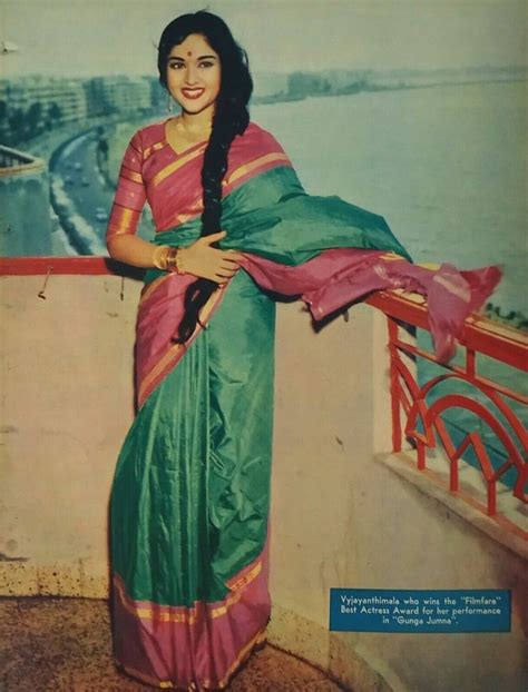 Vyjayanthimala Retro Saree Vintage Bollywood South Indian Film