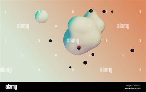 liquid fluid dynamic abstract animated white metaball floating spheres