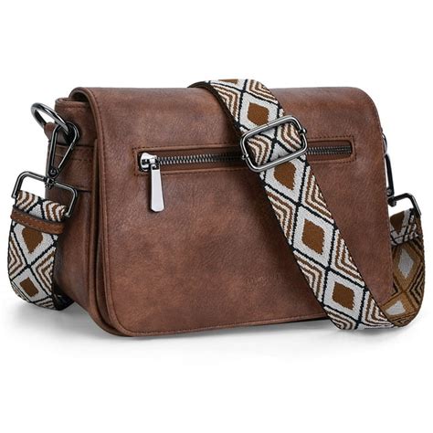 Hkcluf Small Crossbody Bag For Women Trendy Vegan Leather Crossbody Bag With Wide Strap Magnet