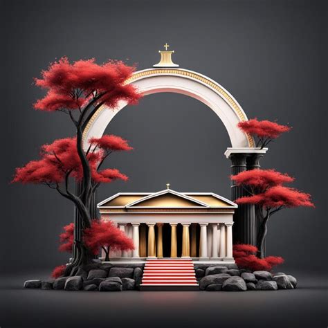 Premium Ai Image Old Temple Decoration Frame
