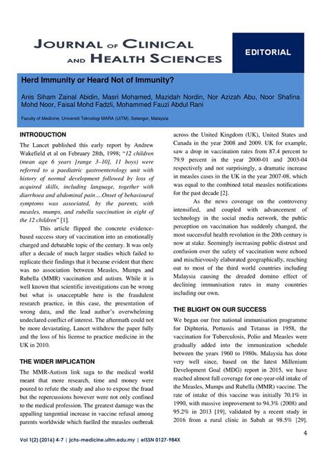 Journal Of Clinical And Health Sciences Herd Immunity Or Heard Not Of Immunity