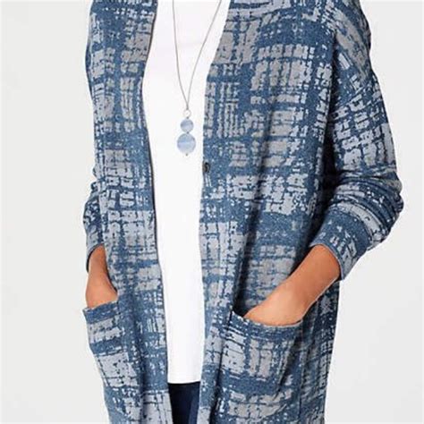 J Jill Pure Jill Indigo Kimono Blue Gray Cardigan Sw… Gem