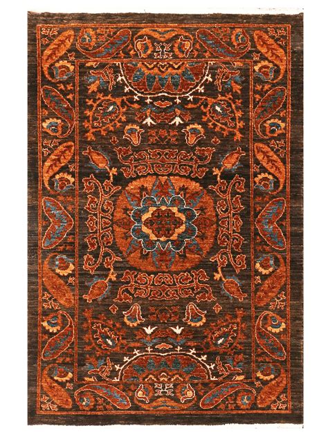 Afghan Chobi Boteh Medallion In Rust And Walnut — No 139 Patina House