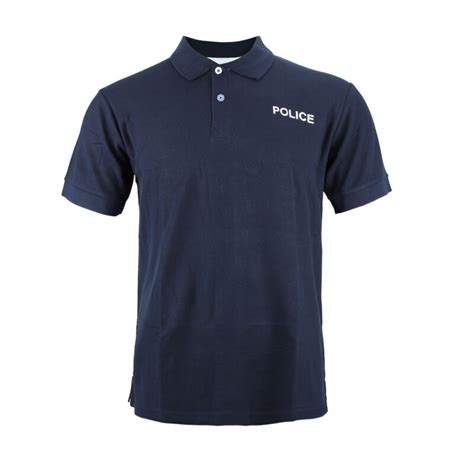 Embroidered Police Polo Shirt Men Kms