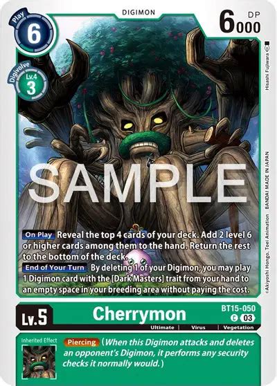 Digimon Exceed Apocalypse Cherrymon Bt15 050 C