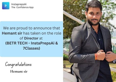 We Are Pleased To Announce That Hemant Singh Rajput Has Been Appointed