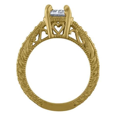 10k Yellow Gold Womens Cubic Zirconia Cz Engagement Ring Size 7